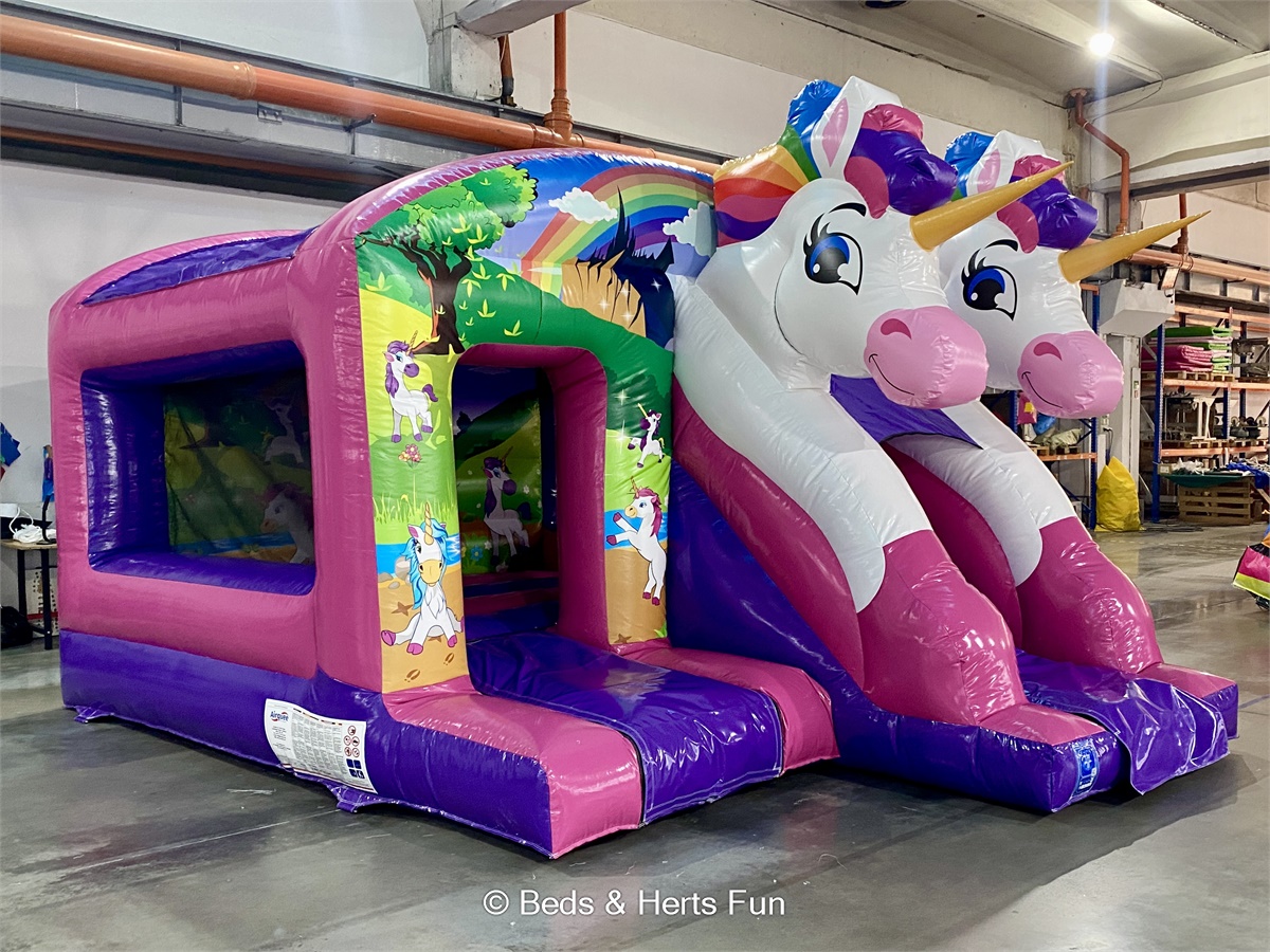 3D Unicorn Front Slide Combo - Bouncy Castle & Softplay Hire in Parts of Bedfordshire ...