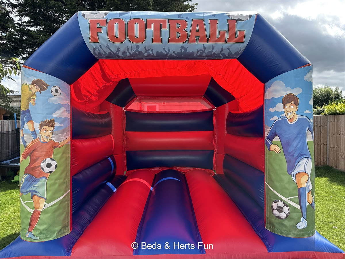 Football Bouncy Castle (Blue & Red) - Bouncy Castle & Softplay Hire in ...